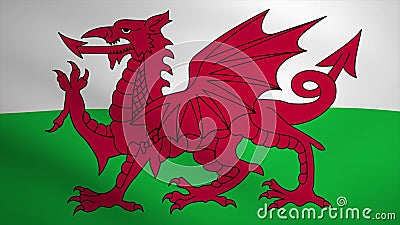 Wales Waving Flag Background Animation. Looping Seamless 3D Animation ...