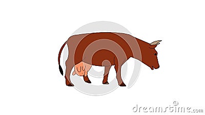 Walking Milk Cow Cycle Animation Stock Video - Video of animation, milk ...