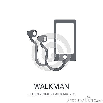 Walkman Icon. Trendy Walkman Logo Concept On White Background Fr Vector ...