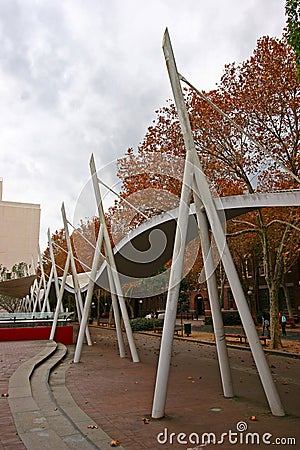 Walkway Covered By Continuous And Undulating Concrete Canopy With ...