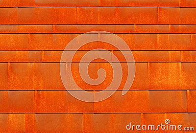 Wall Cladding Panels Made Of Rusted Corten Steel. Stock Photo ...