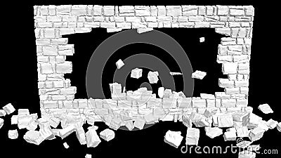 Wall Explosion, Destruction. 3D Animation Stock Video - Video of damage ...