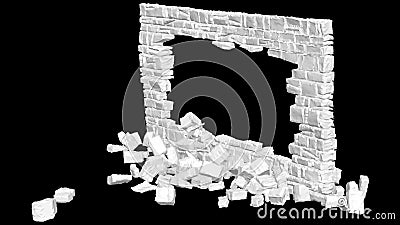 Wall Explosion, Destruction. 3D Animation Stock Footage - Video of dust ...