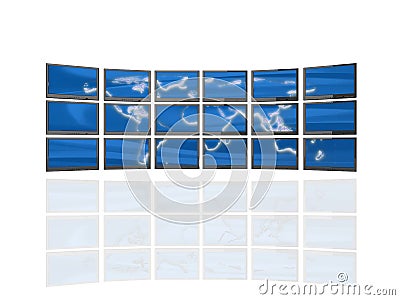 Wall Of Screens Royalty Free Stock Images - Image: 9460309