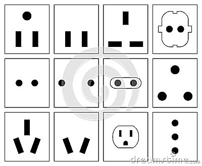Wall Socket Symbols Set Stock Image - Image: 22384391