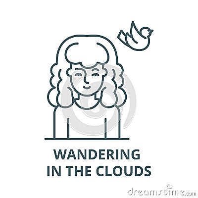 Wandering In The Clouds Vector Line Icon, Linear Concept, Outline Sign ...
