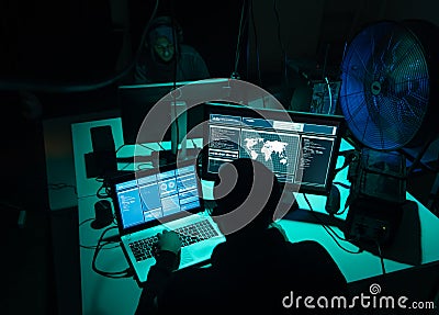 Computer Hacker Joker Playing Trick on Security System. Stock Photo ...