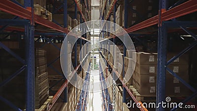Warehouse Storage Going Down Stock Footage - Video of logistics ...