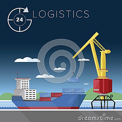 Warehousing And Logistics Processes. Vector Illustration ...
