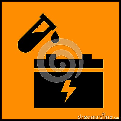 Warning Battery Acid Symbol Sign, Vector Illustration, Isolated On ...