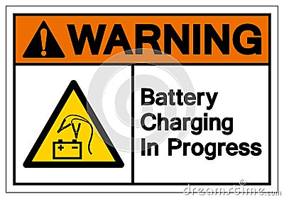 Warning Battery Charging In Progress Symbol Sign, Vector Illustration ...