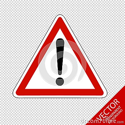 Warning Caution Sign - Vector Illustration - Isolated On Transparent ...