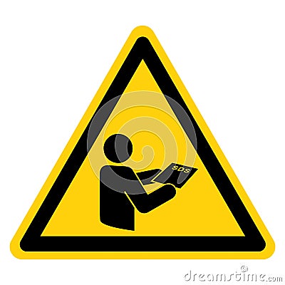 Warning Consult SDS Sheet Symbol Sign,Vector Illustration, Isolated On ...