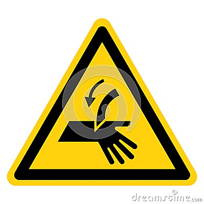 Warning Cutting Hand Symbol Sign ,Vector Illustration, Isolate On White ...