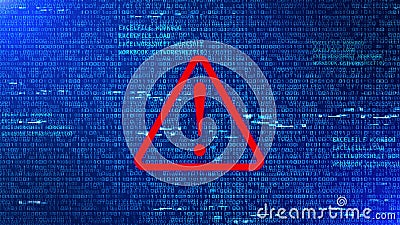 Warning Error Exclamation Mark Failed Systems Computer Cyberpunk Loop Animation. Stock Video ...