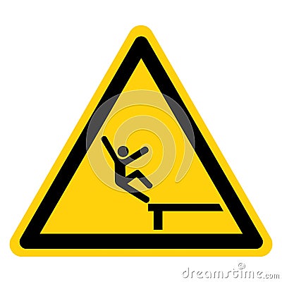 Warning Fall From Heights Symbol Sign ,Vector Illustration, Isolate On ...
