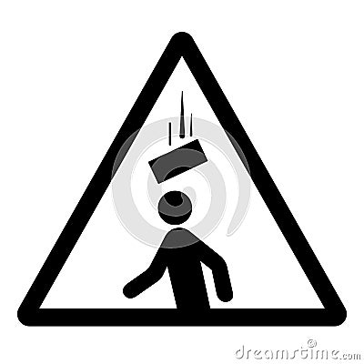 Warning Falling Debris Symbol Sign ,Vector Illustration, Isolate On ...