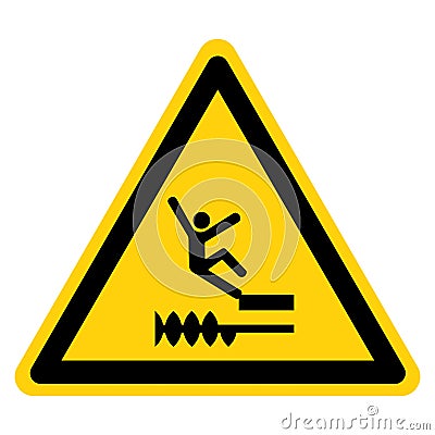 Warning Falling Of Moving Machinery Hazard Symbol Sign ,Vector ...