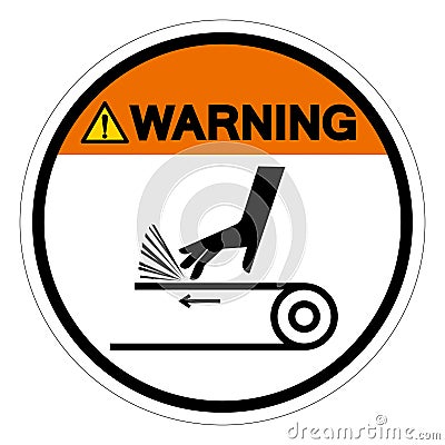 Warning Hand Abrasion Belt Drive Symbol Sign, Vector Illustration ...