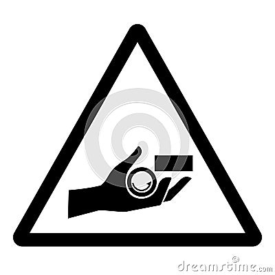 Warning Hand Crush Hazard Symbol Sign ,Vector Illustration, Isolate On ...