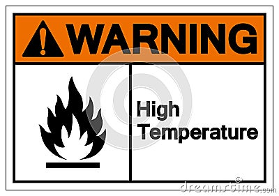 Warning High Temperature Symbol Sign ,Vector Illustration, Isolate On ...