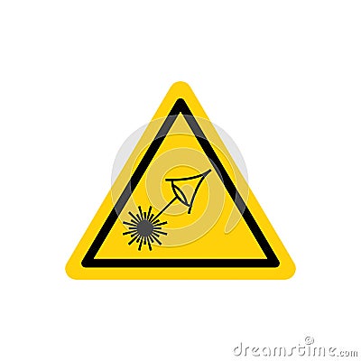 Warning Laser Shoot Eye Hazard Symbol Sign Cartoon Vector ...