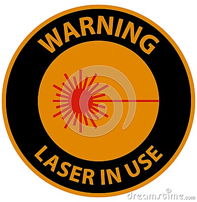 Warning Laser In Use Symbol Sign On White Background Vector ...