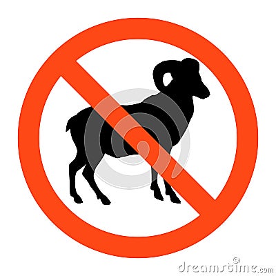 No Ram Sign ,vector Illustratioon On White Background | CartoonDealer ...