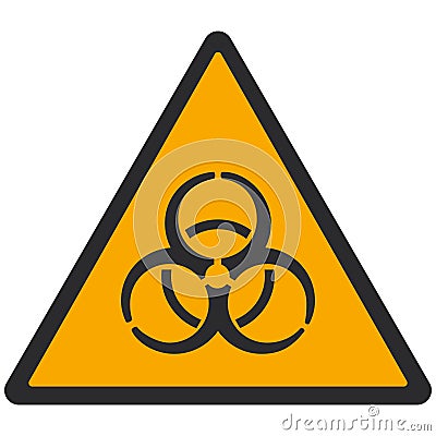 WARNING PICTOGRAM, BIOLOGICAL RISK ISO 7010 - W009 Cartoon Vector ...