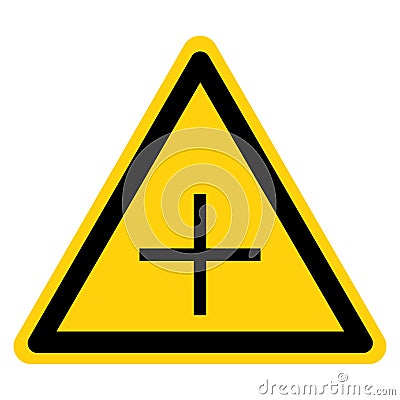 Warning Plus Positive Polarity Symbol Sign, Vector Illustration ...