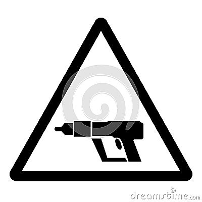 Warning Power Tool Hazard Symbol Sign, Vector Illustration, Isolate On ...