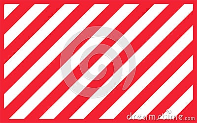 Warning Red Sign With White Rectangular Lines. Diagonal Red And White ...