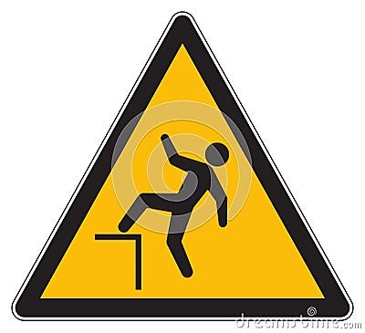 Warning Risk Of Falling Yellow Sign Stock Illustration | CartoonDealer ...