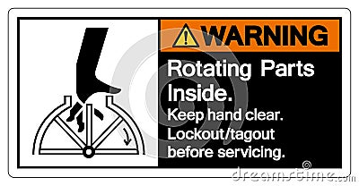 Warning Rotating Part Inside Keep Hand Clear Symbol Sign, Vector ...