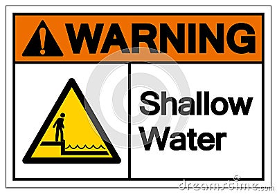 Warning Shallow Water Symbol Sign, Vector Illustration, Isolated On ...