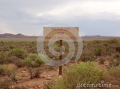 Warning Sign In The Desert Stock Photo - Image: 63313079