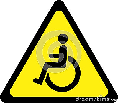 Warning Sign With Disabled People Stock Image | CartoonDealer.com ...
