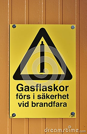 Warning Sign For Gas Cylinders Stock Photography | CartoonDealer.com ...