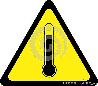 Warning Sign With Hot Temperature Stock Photo | CartoonDealer.com ...