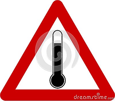 Warning Sign With Hot Temperature Royalty-Free Stock Image ...