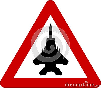 Warning Sign With Jet Royalty-Free Stock Photography | CartoonDealer ...