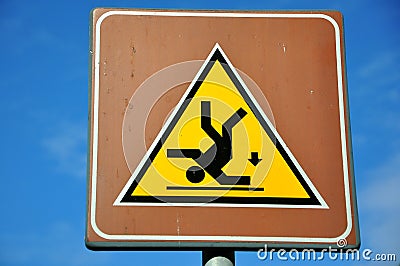 Warning Sign: Risk Of Falling Royalty Free Stock Image - Image: 16169096