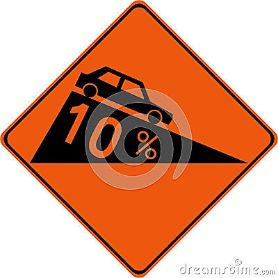 Warning Sign With Steep Slope Royalty-Free Stock Photo | CartoonDealer ...