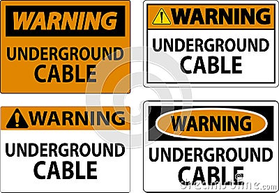 Warning Sign, Underground Cable Vector Illustration | CartoonDealer.com ...