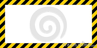 Warning Striped Rectangular Background Border Yellow And Black Color ...