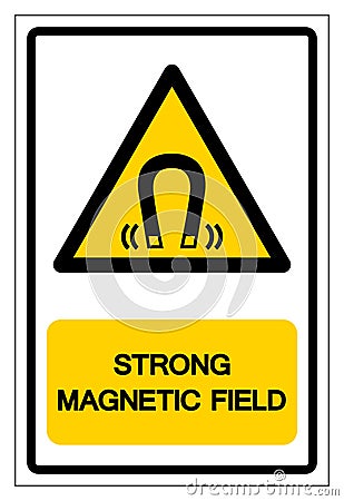 Warning Strong Magnetic Field Symbol Sign, Vector Illustration, Isolate ...