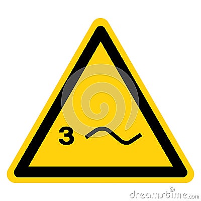 Warning Three Phase Power Symbol Sign, Vector Illustration, Isolate On ...