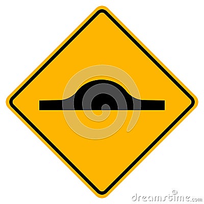 Warning Traffic Signs Speed Hump On White Background Cartoon Vector ...