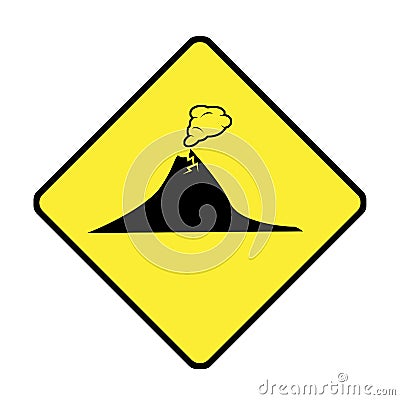 Warning Volcano Signs. Warning Volcano Sign. Warning Sign Isolated On ...