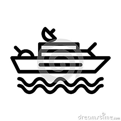 Warship Icon Or Logo In Outline Vector Illustration | CartoonDealer.com ...